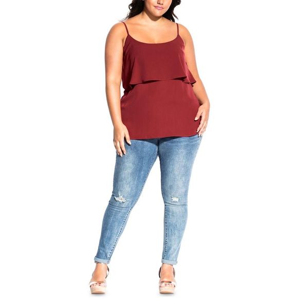 City Chic | Intimates & Sleepwear | City Chic Womens Red Tank Shell ...